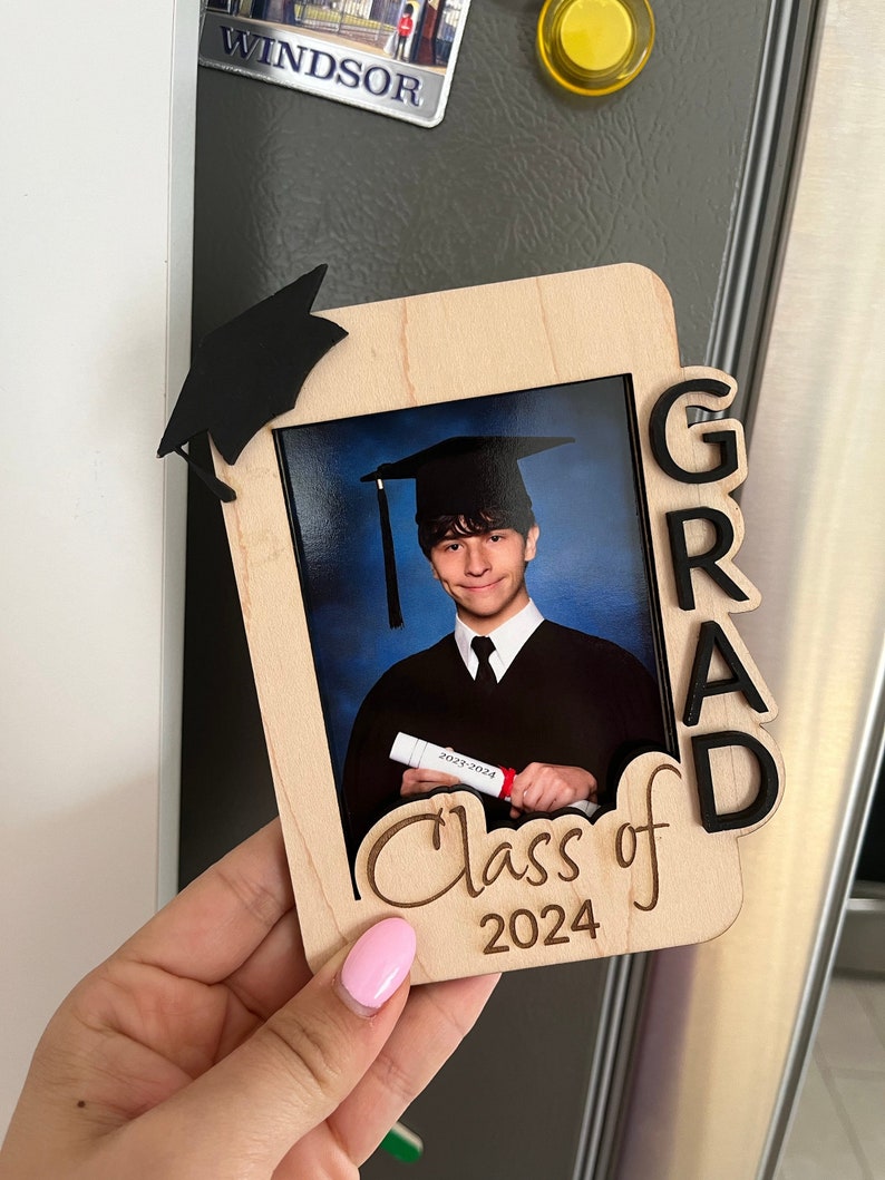 Graduation Photo Frame Fridge Magnet, Graduation Gift, Thank You for ...