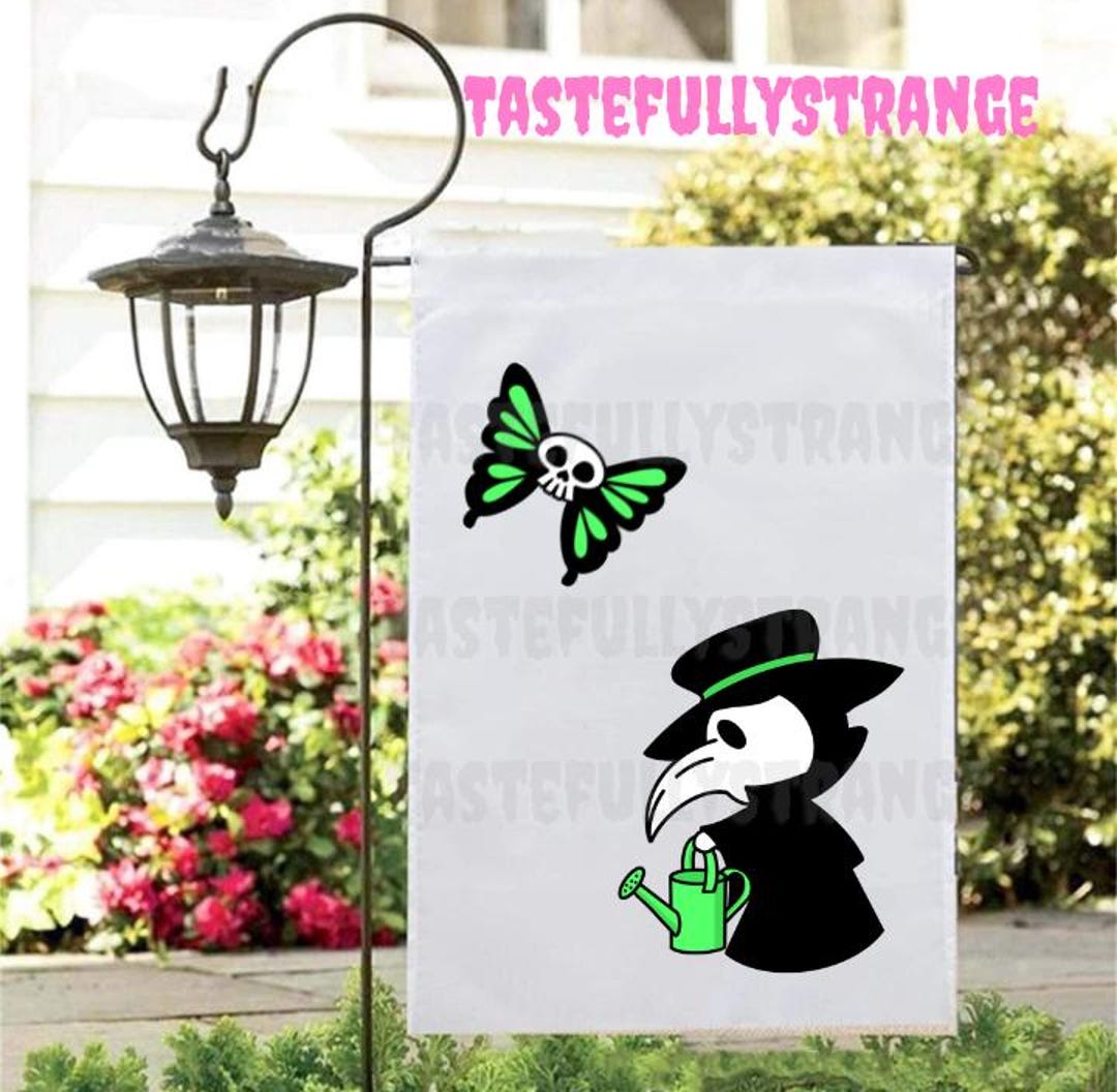 Plague Doctor Plant Mom Goth Plant Mom Spooky Plant Mom Garden Flag for ...