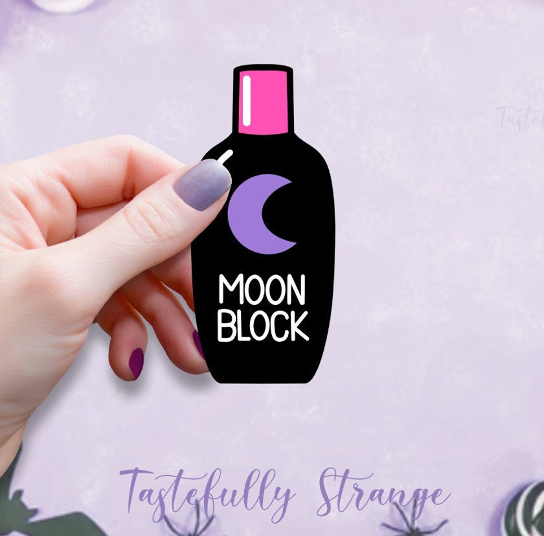 Summerween Spooky Goth Moon Block Vinyl Waterproof Sticker/moon Block ...