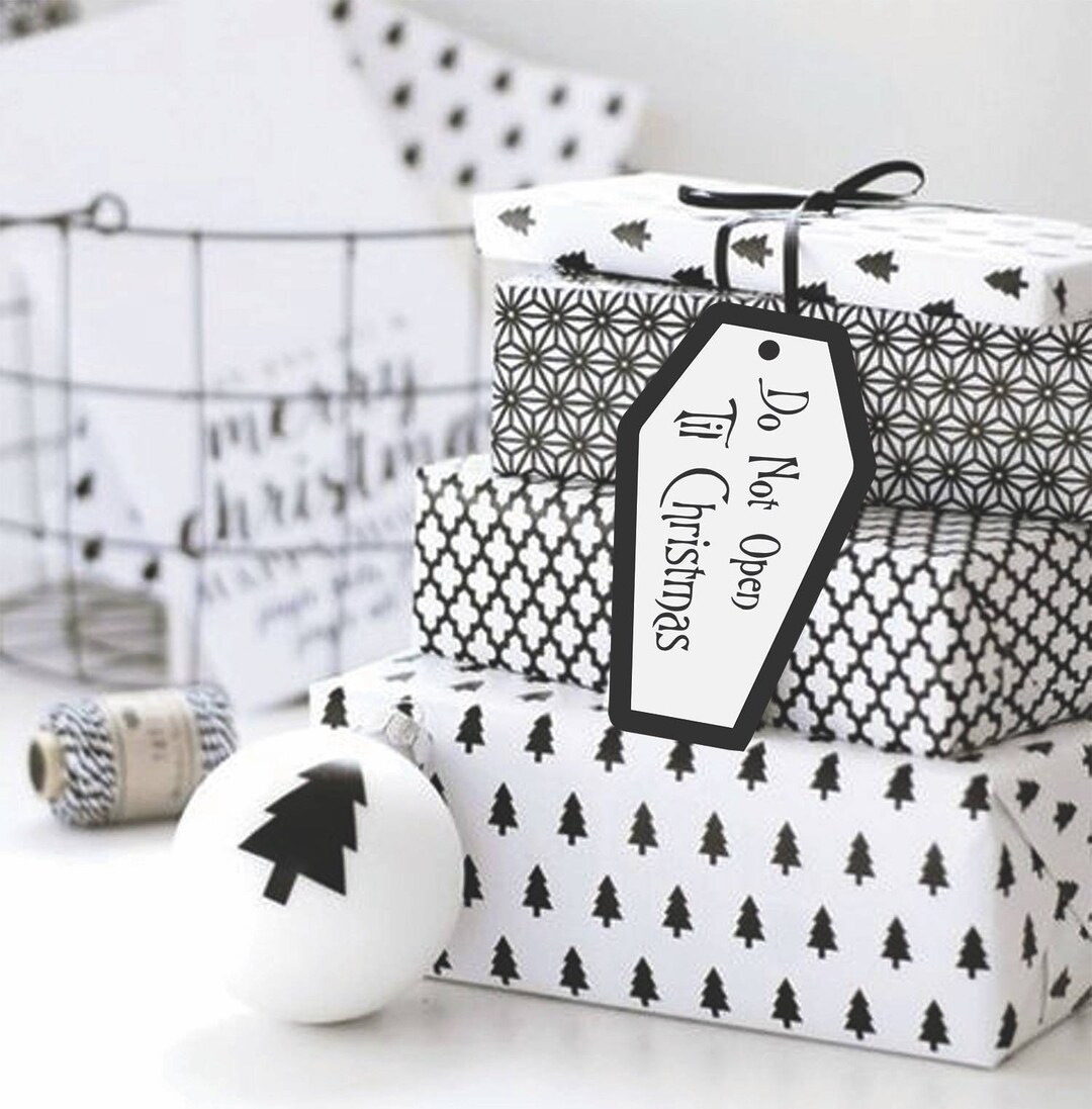 5 Spookmas Coffin Styled Gift Hang Tags/gothic Gift Packaging/christmas ...