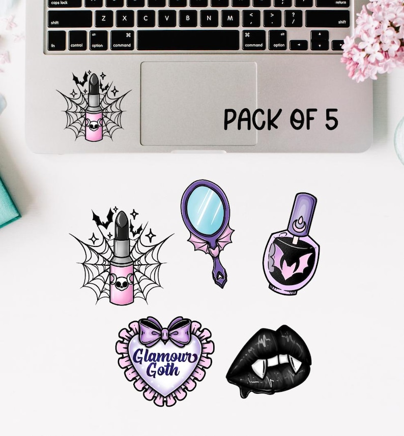 Glamour Goth Sticker Pack Gothic Aesthetic Vinyl Stickers Cute Creepy ...