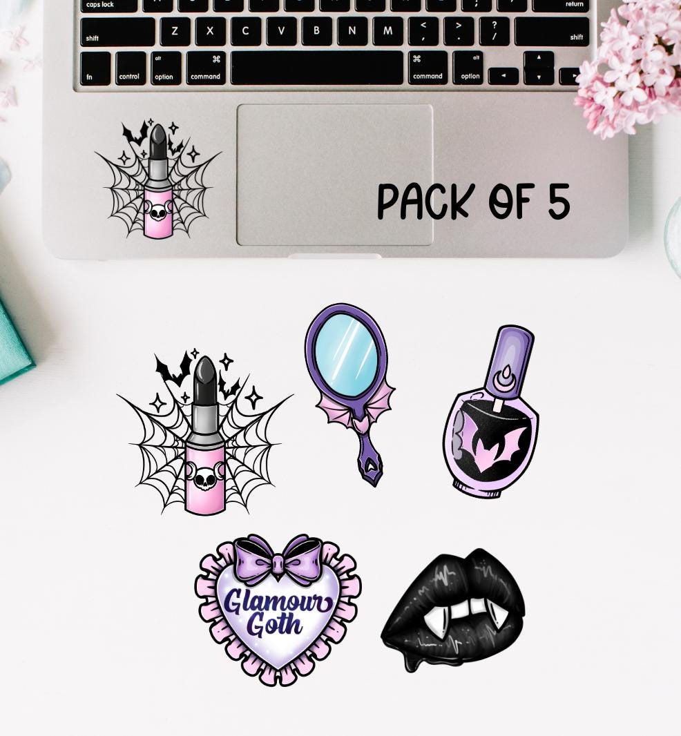 Glamour Goth Sticker Pack Gothic Aesthetic Vinyl Stickers Cute Creepy ...
