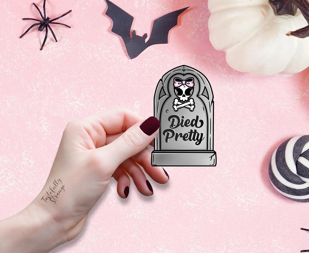 Goth Glam Died Pretty Tombstone Cute Water Resistant Pretty Goth Babe ...