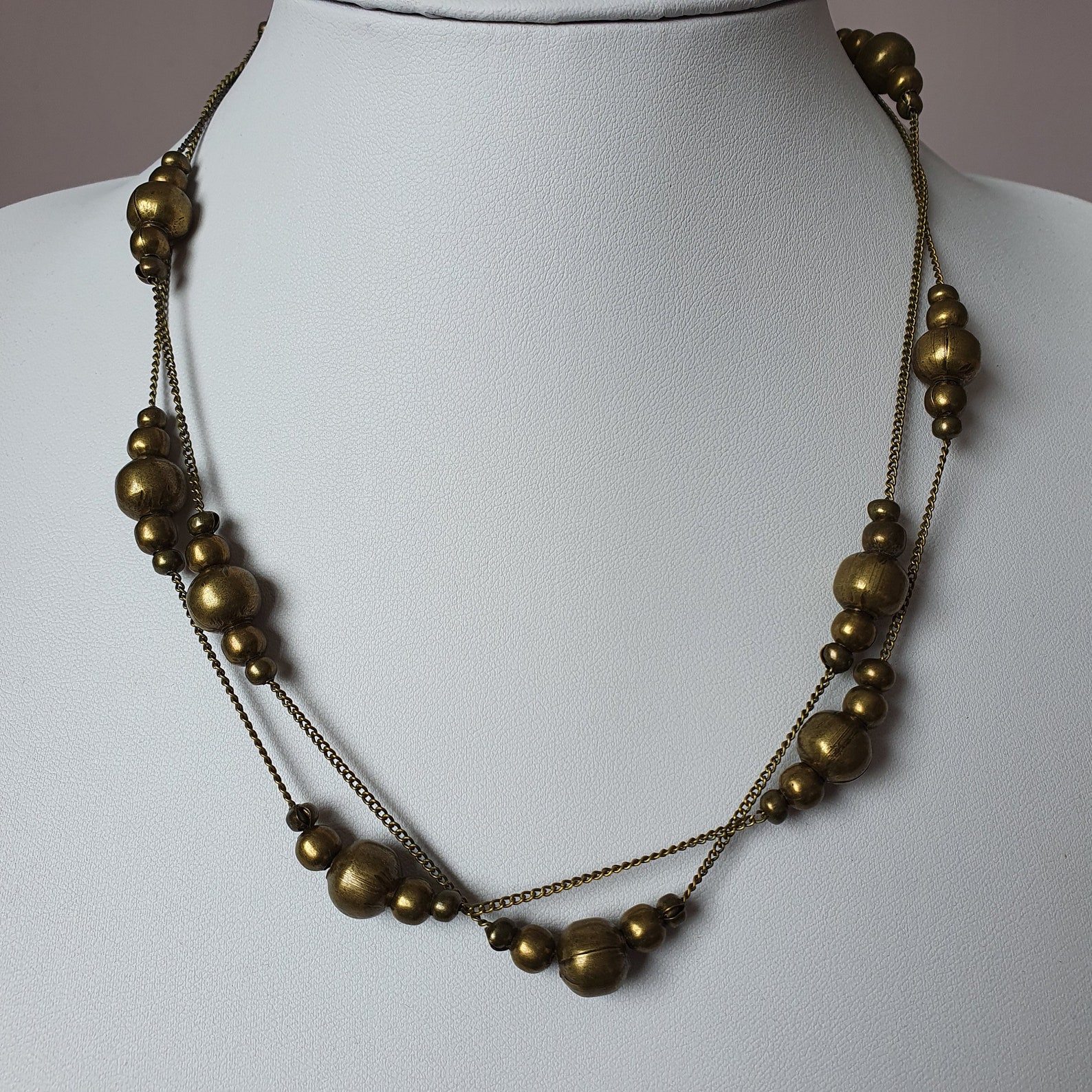 Antique bronze chain necklaceLong bronze necklaceBronze | Etsy