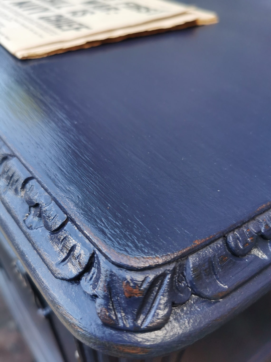 Antique Sideboard Painted Navy Blue Queen Ann Style - Etsy UK