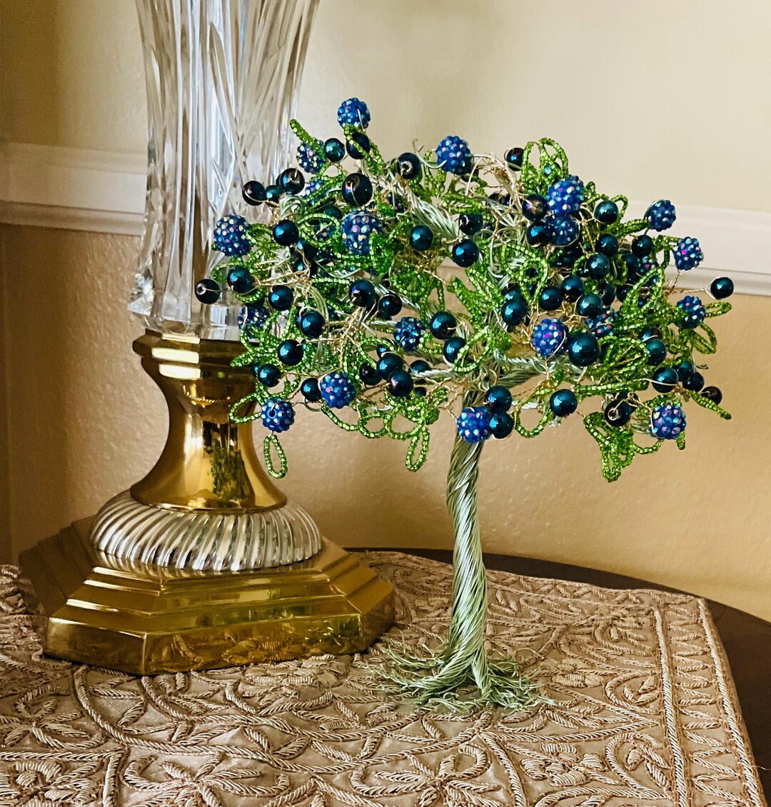 Green Tree Bursting With Blue Color - Etsy