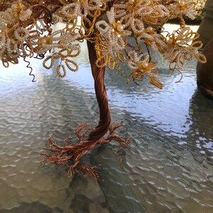 Calming Copper and White Tree With Flowers of Gold Pedals and Pearl ...
