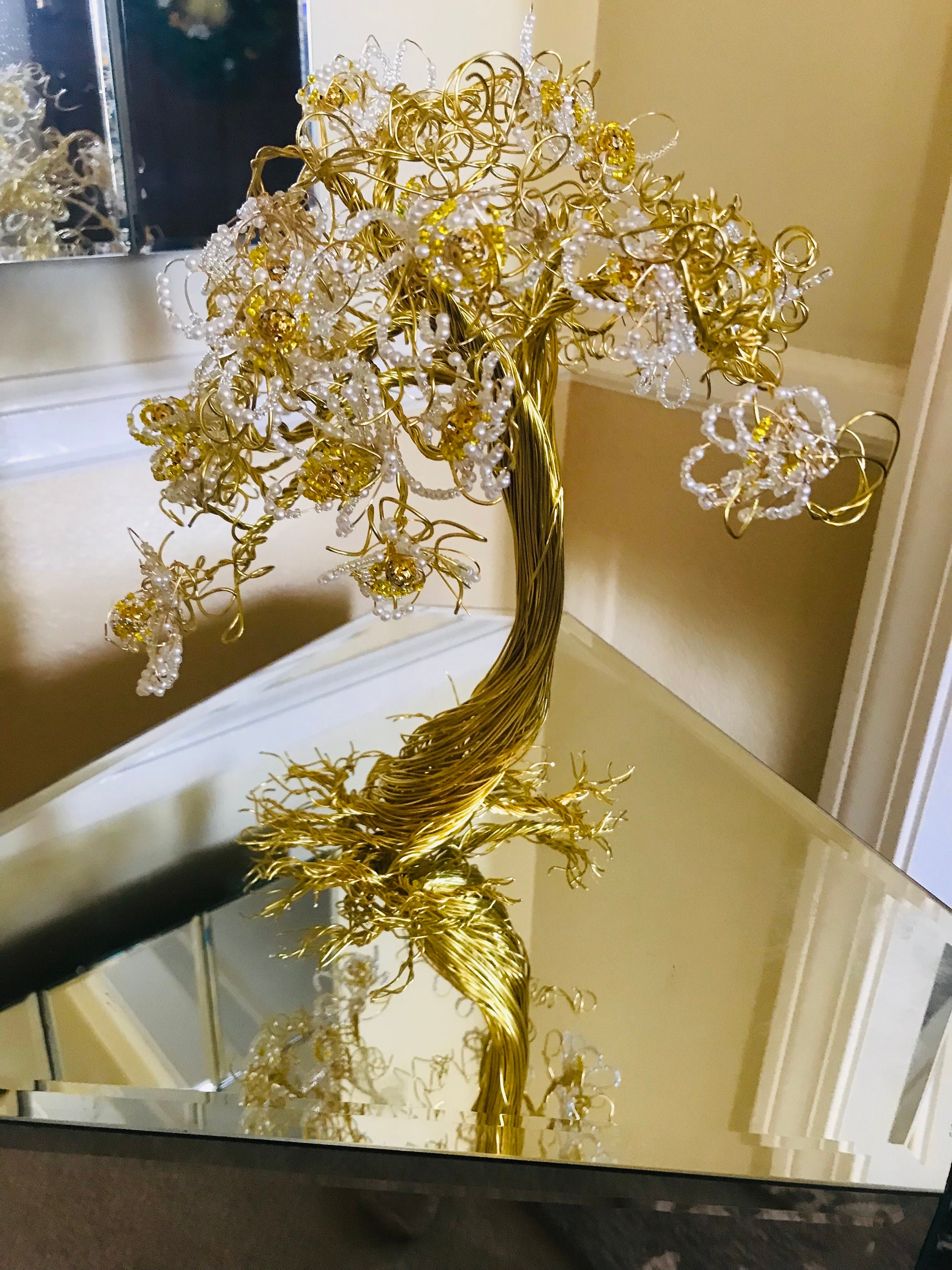 Gold Tree With Pearly White Gold Flowers (last One Sold, Will Make Upon ...