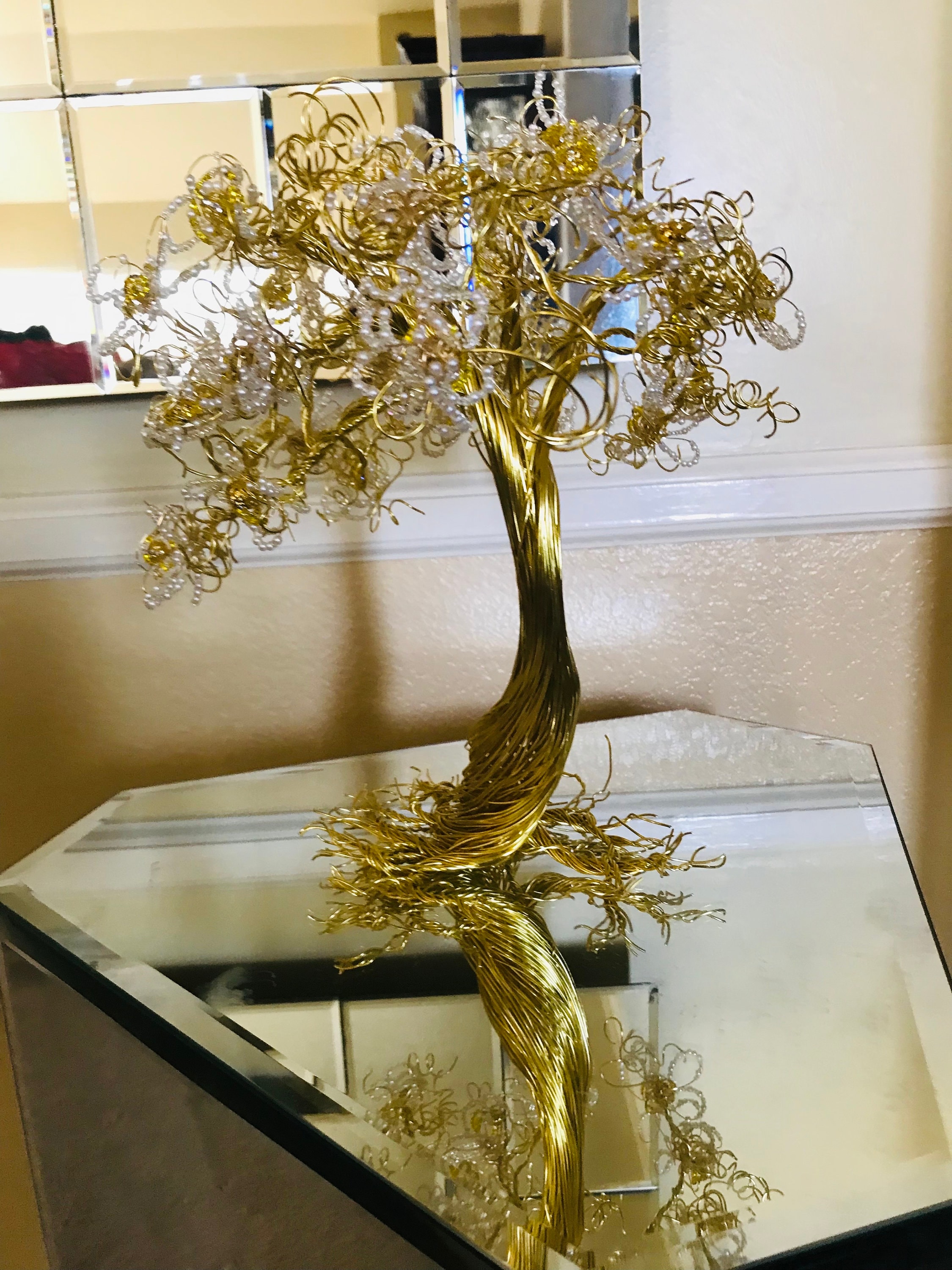 Gold Tree With Pearly White Gold Flowers (last One Sold, Will Make Upon ...