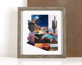 Arizona State Map Photo Collage - Etsy