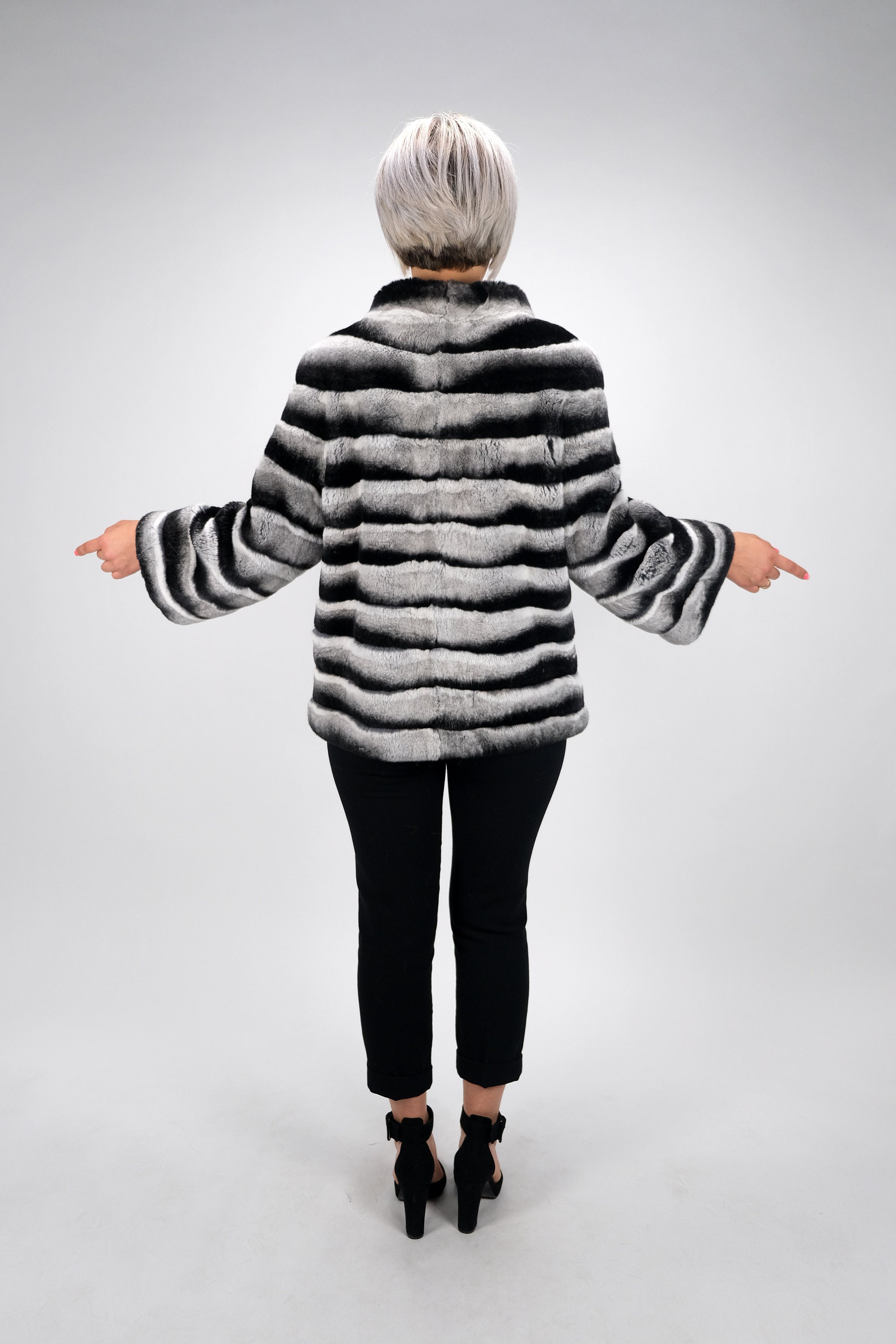 Real Fur Rex Collared Jacket / Natural Rex Fur / Luxury Gift / Elegant ...