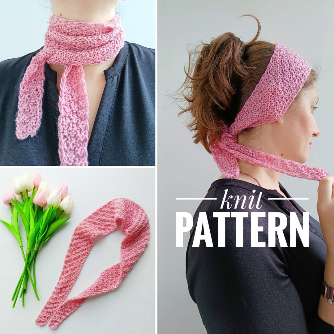 Mini Knit Scarf Pdf Pattern / Headscarf / Headband Scarf / Headwrap ...