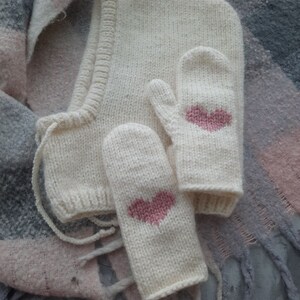 Mohair Heart Mittens / Alpaca Fur Mittens / Christmas Wool Mittens ...