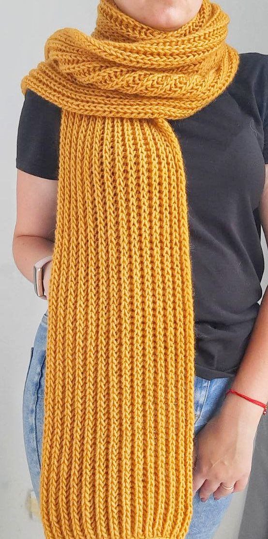 Chunky Knit Scarf Pattern PDF – Easy Beginner Knitting Pattern ...