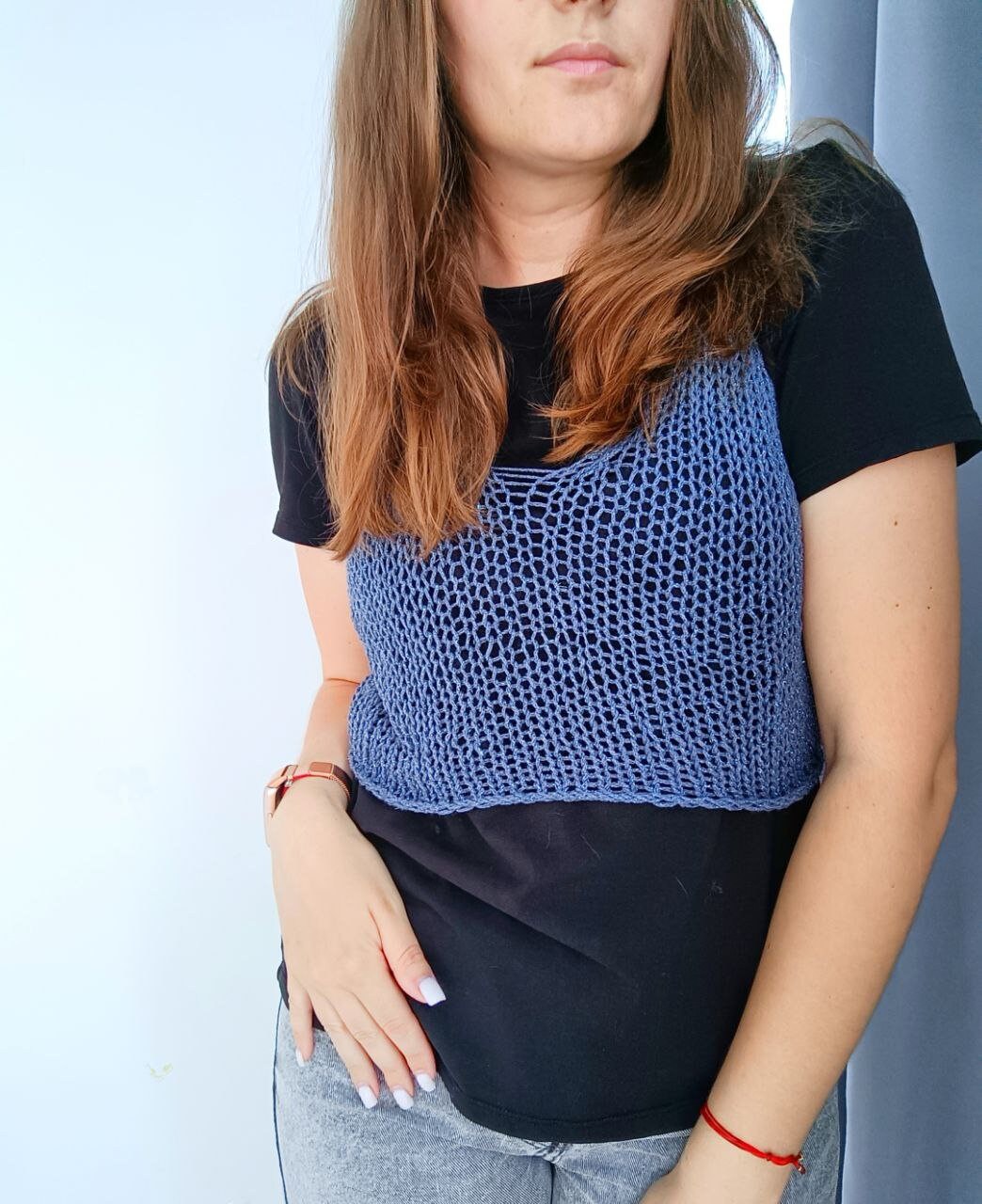 Knitted Summer Crop Top Pattern PDF – Easy Light Knit Top Tutorial ...