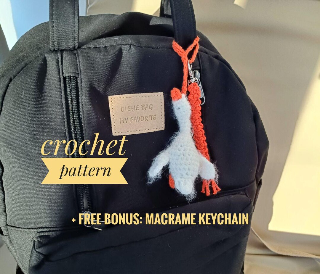 PDF Plush Goose Crochet Pattern | Amigurumi Keychain or Bag Charm | One ...