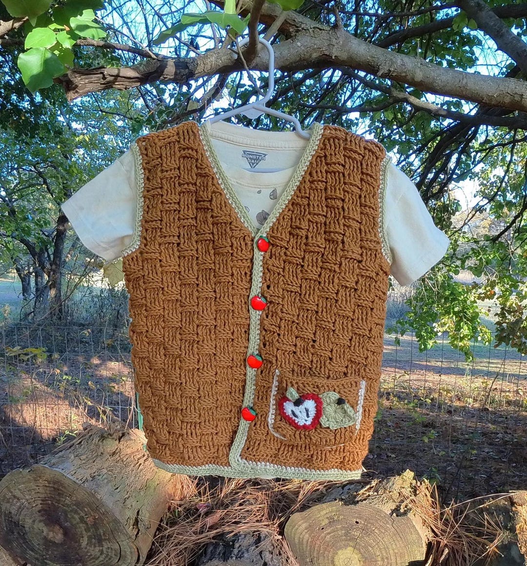 Crochet Cottage Apple Vest Pattern / Intermediate Crochet Instructions ...