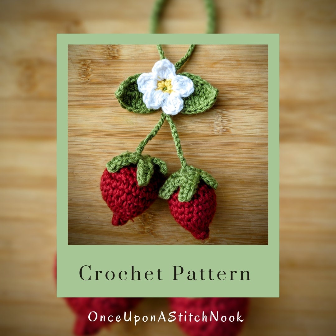 Crochet Strawberry Car Accessory Pattern / Strawberry Crochet ...