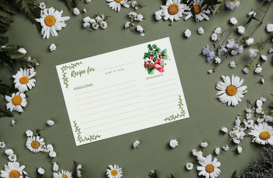 Cottagecore Strawberry Fairy Recipe Card / Printable Recipe Card ...