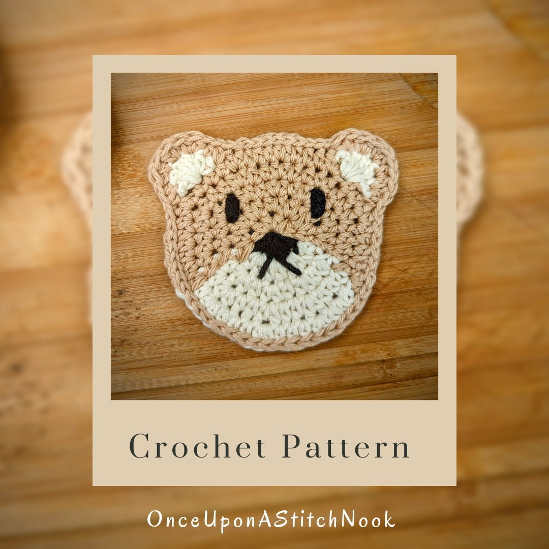 Crochet Bear Coaster Pattern/ Cute Crochet Animal Coaster ...
