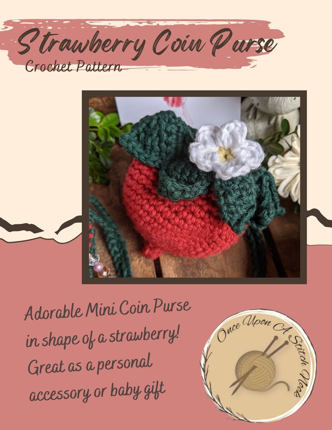 Crochet Strawberry Coin Purse Pattern / PDF Download File - Etsy
