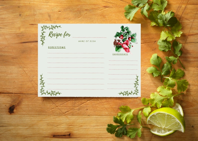 Cottagecore Strawberry Fairy Recipe Card / Printable Recipe - Etsy