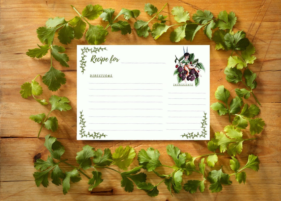 Cottagecore Berry Fairy Recipe Card / Printable Recipe Card / Digital ...