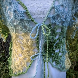 Delicate Butterfly Vest Top for Women / Tie Fairy Vest / Ombre Crochet ...