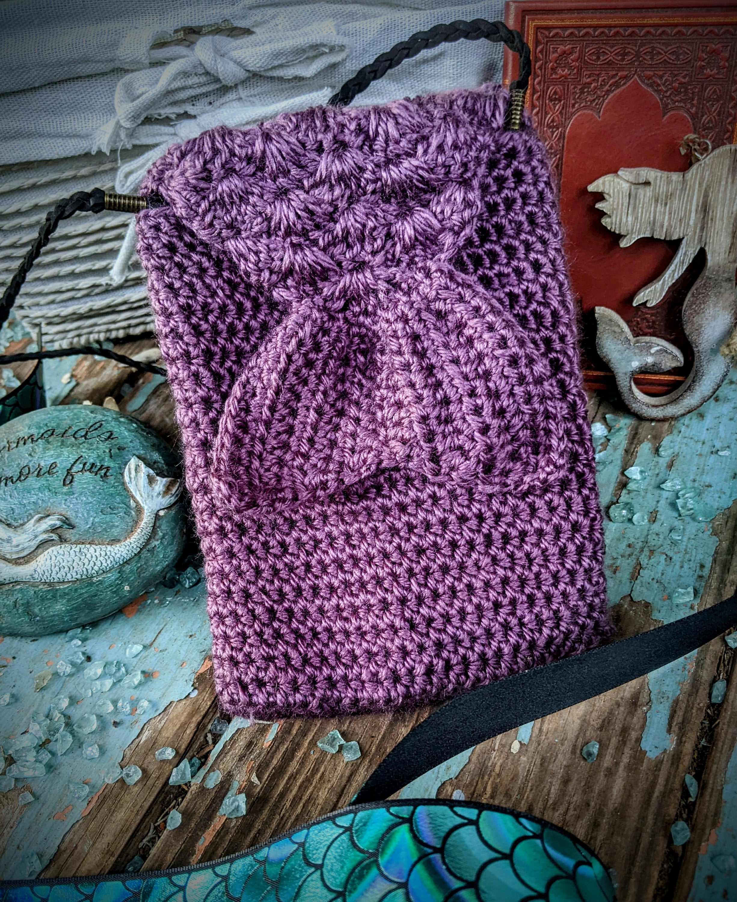 Mermaid Purple Purse / Crochet Siren Scale Fish Purse / Teen Under the ...