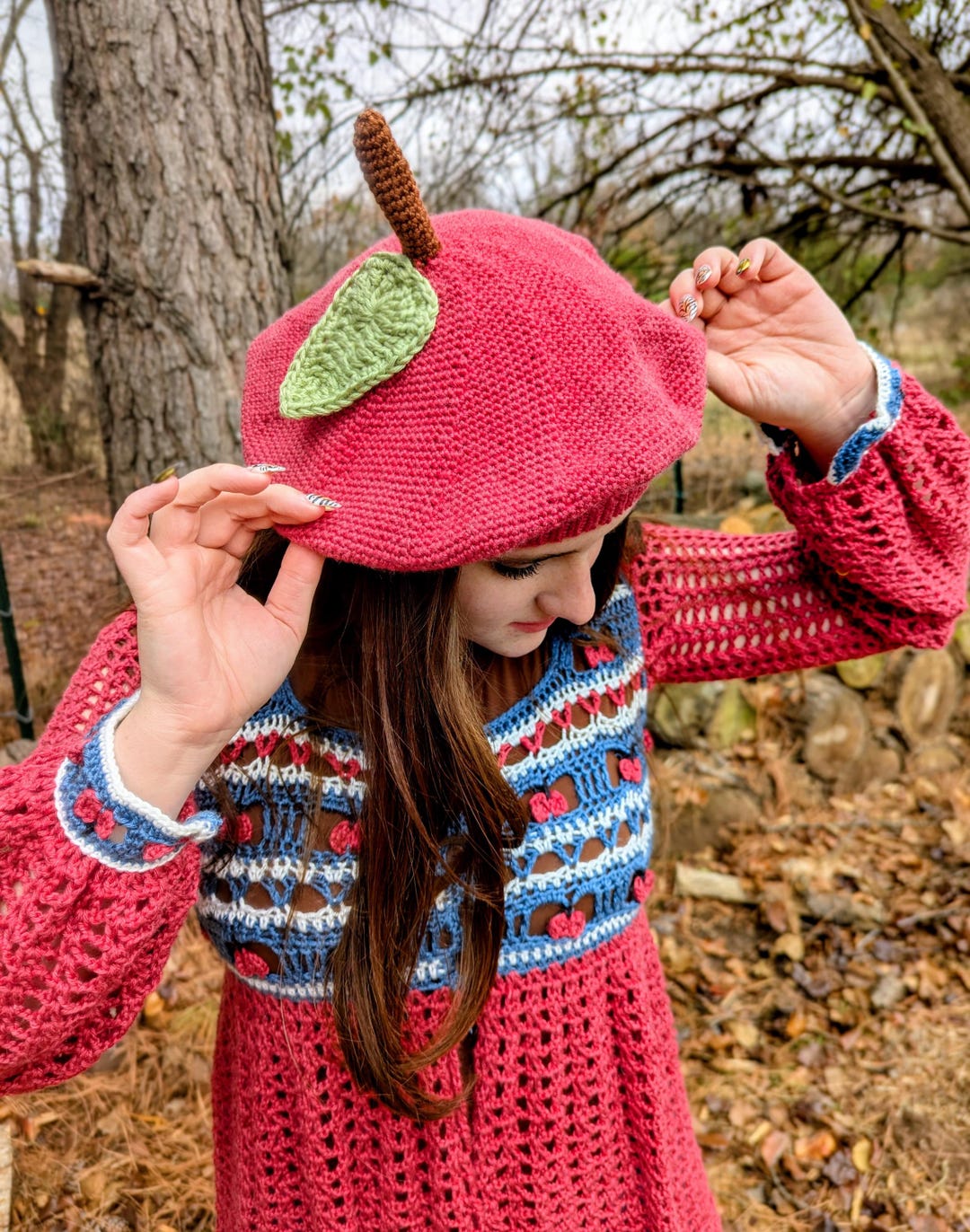 Crochet Apple Beret Pattern, Beginner Cottagecore Hat (PDF Download) - Etsy