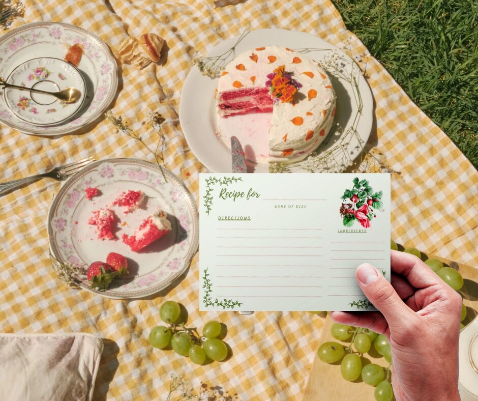 Cottagecore Strawberry Fairy Recipe Card / Printable Recipe - Etsy
