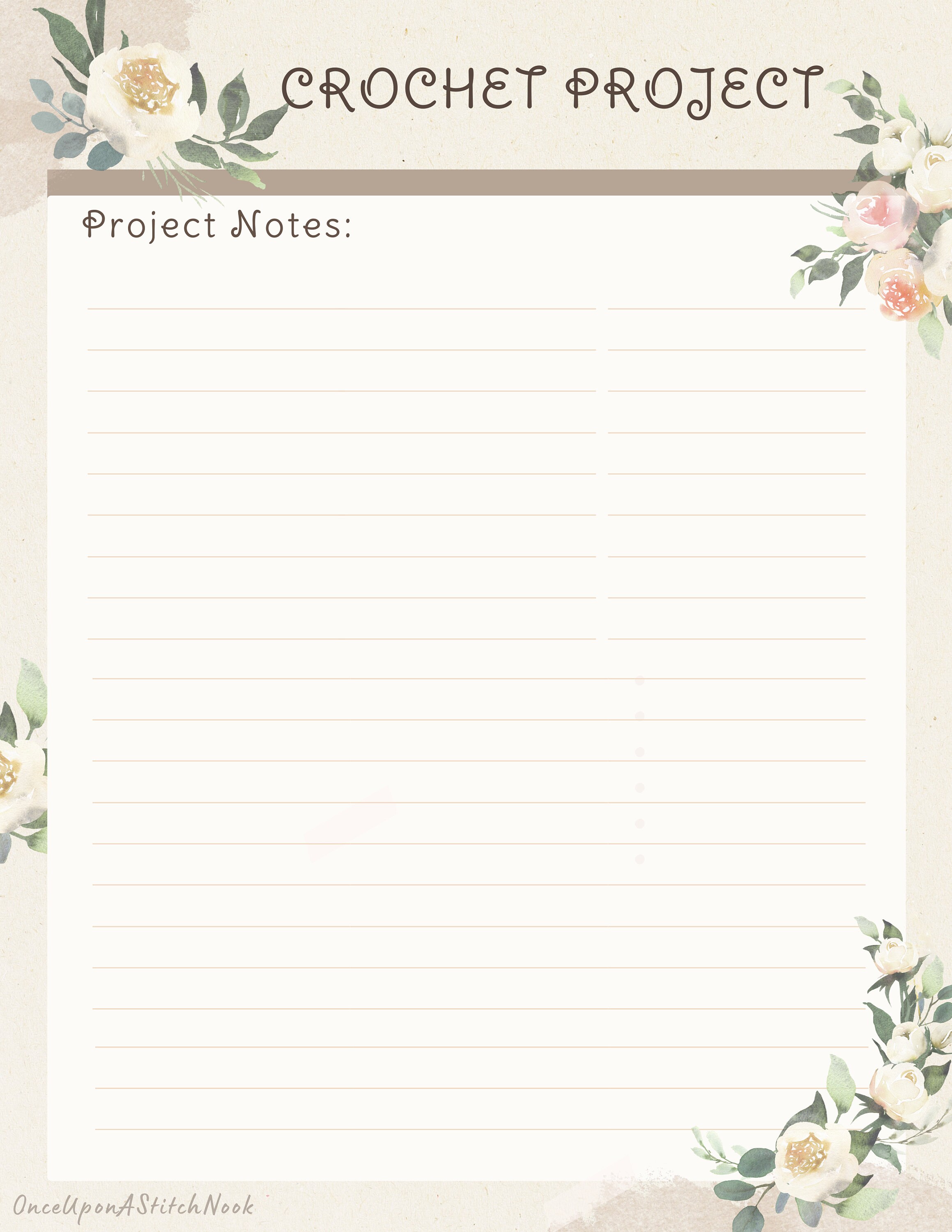 Printable Cottagecore Crochet Pattern Template for Personal - Etsy UK