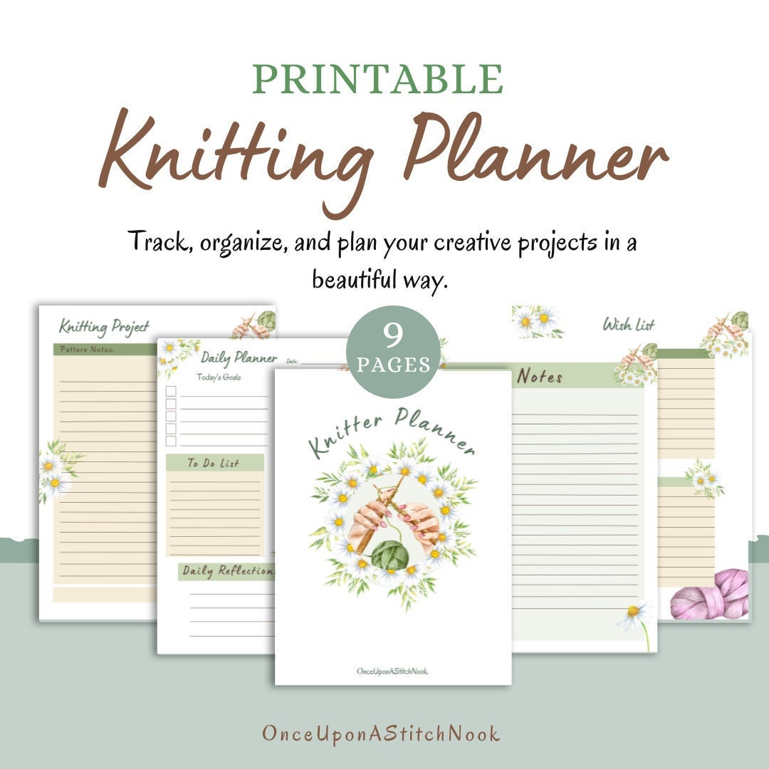 Knitting Boho Planner, Digital Download for Tracking, Budgeting, and ...