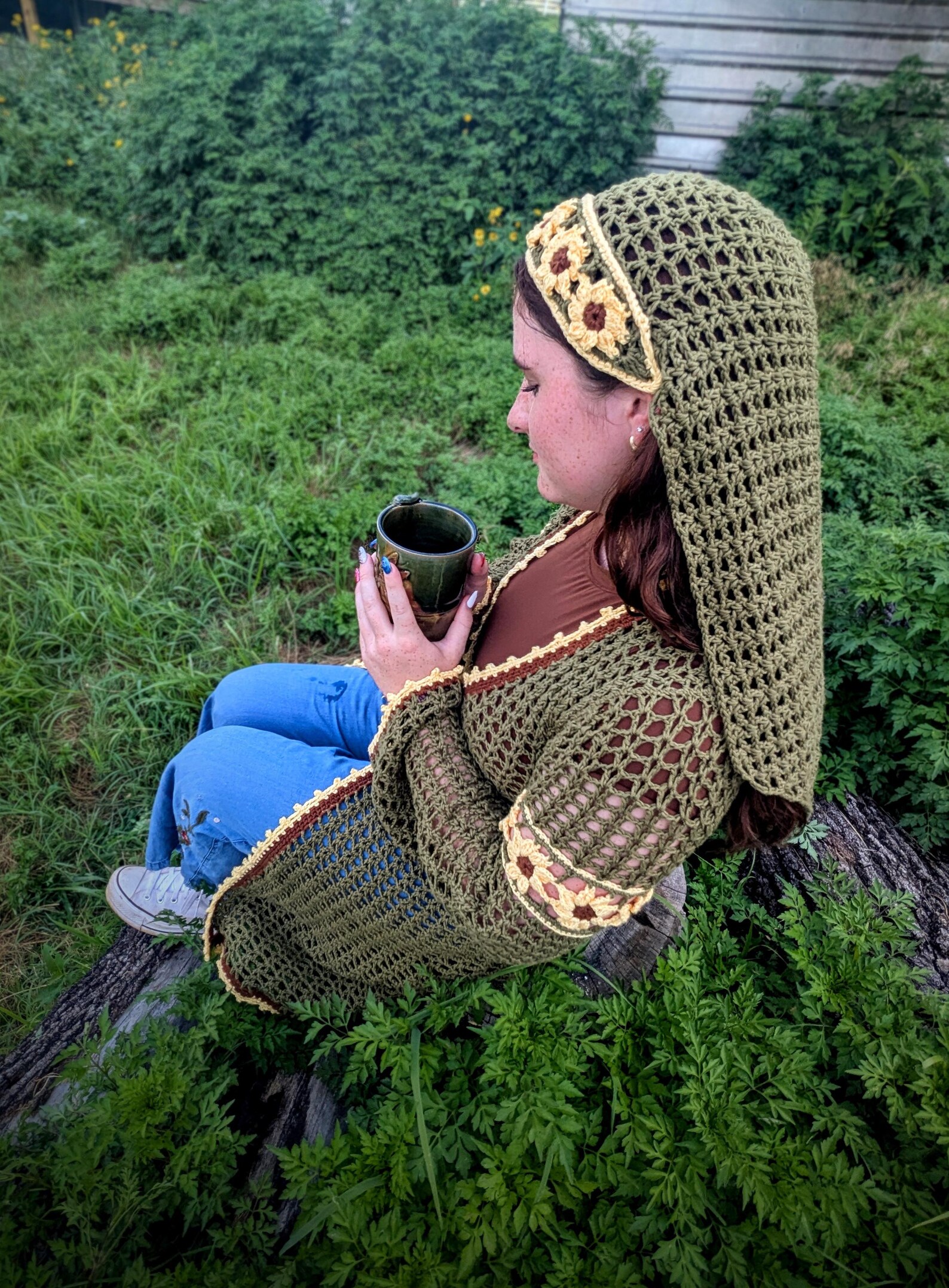 Crochet Cottage Sunflower Head Wraps Pattern / Crochet Durag ...