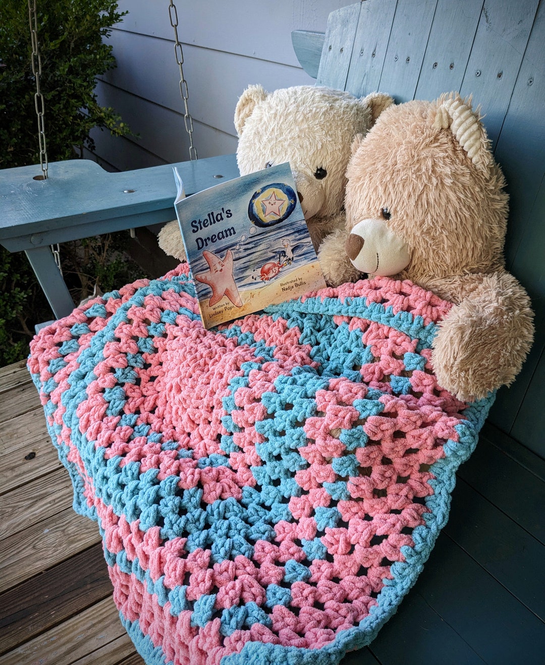 Baby Blanket & Picture Book Gift Set / Sea Starfish Baby Shower Gift/ 1 ...