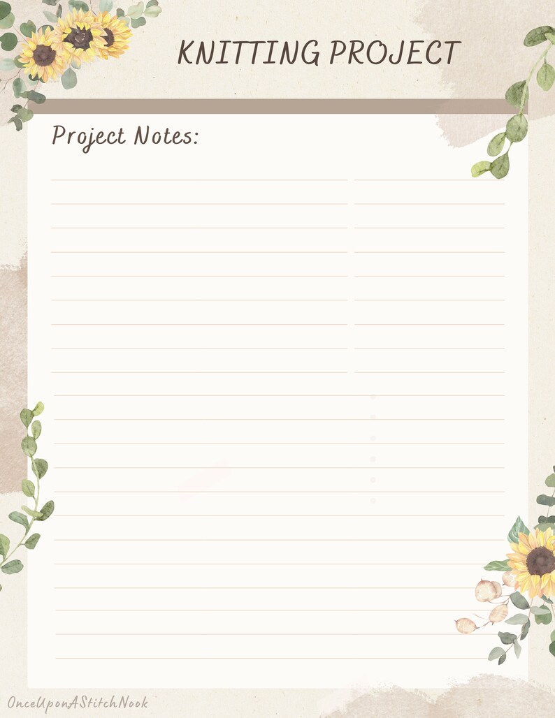 Printable Cottagecore Knitting Pattern Template for Personal Use ...