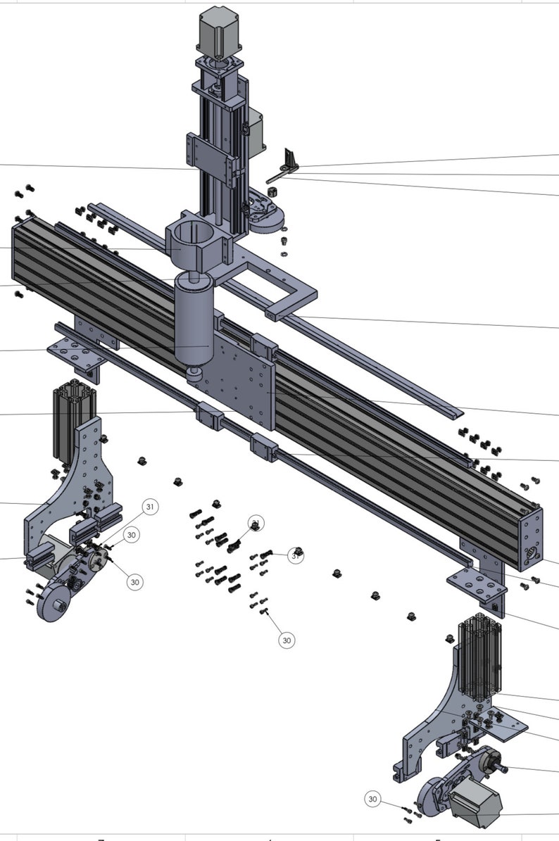 CNC Bill of Material Gantry 06 Feet 80/20 Alum Structural Dxf File to ...