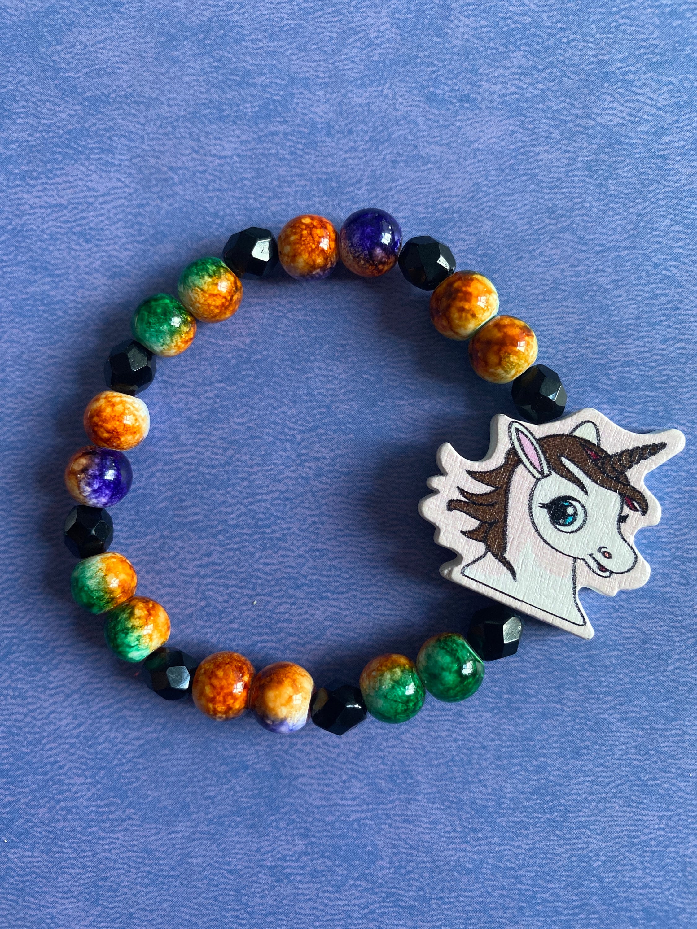 Unicorn Charm Bread Bracelet. Handmade. Various Sizes and Colours ...