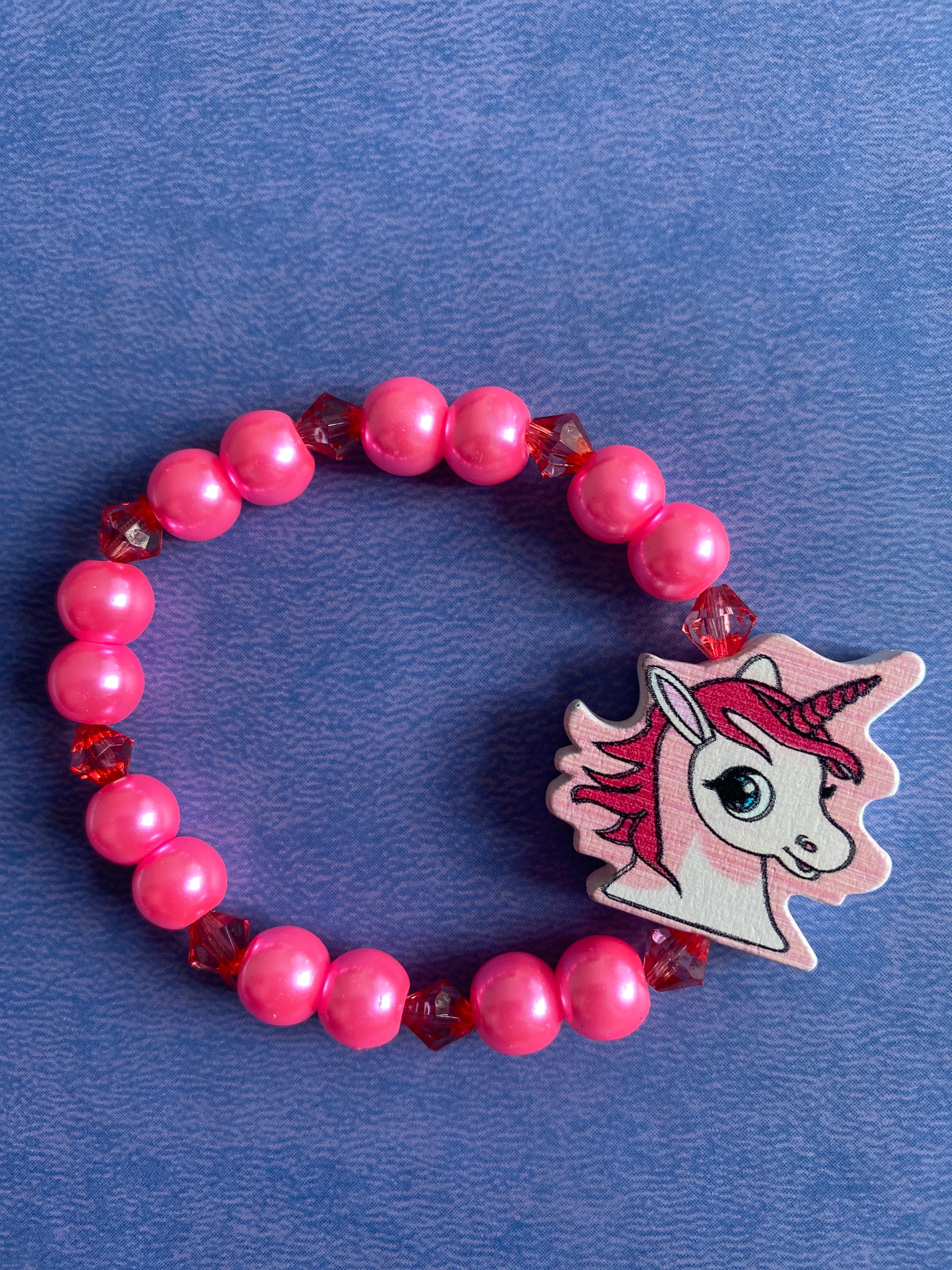 Unicorn Charm Bread Bracelet. Handmade. Various Sizes and Colours ...