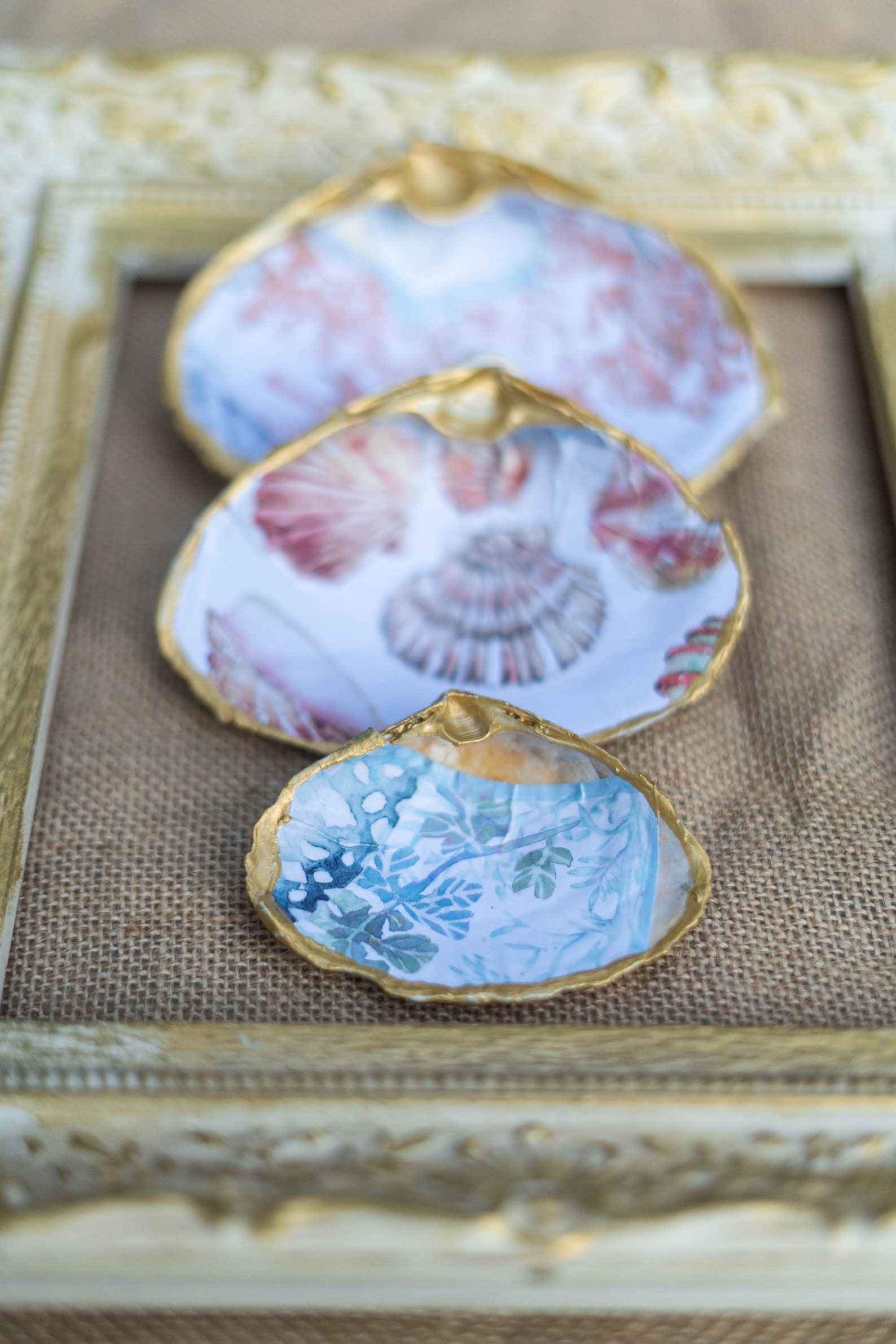 Trio of Upcycled Clamshells set of three | Etsy