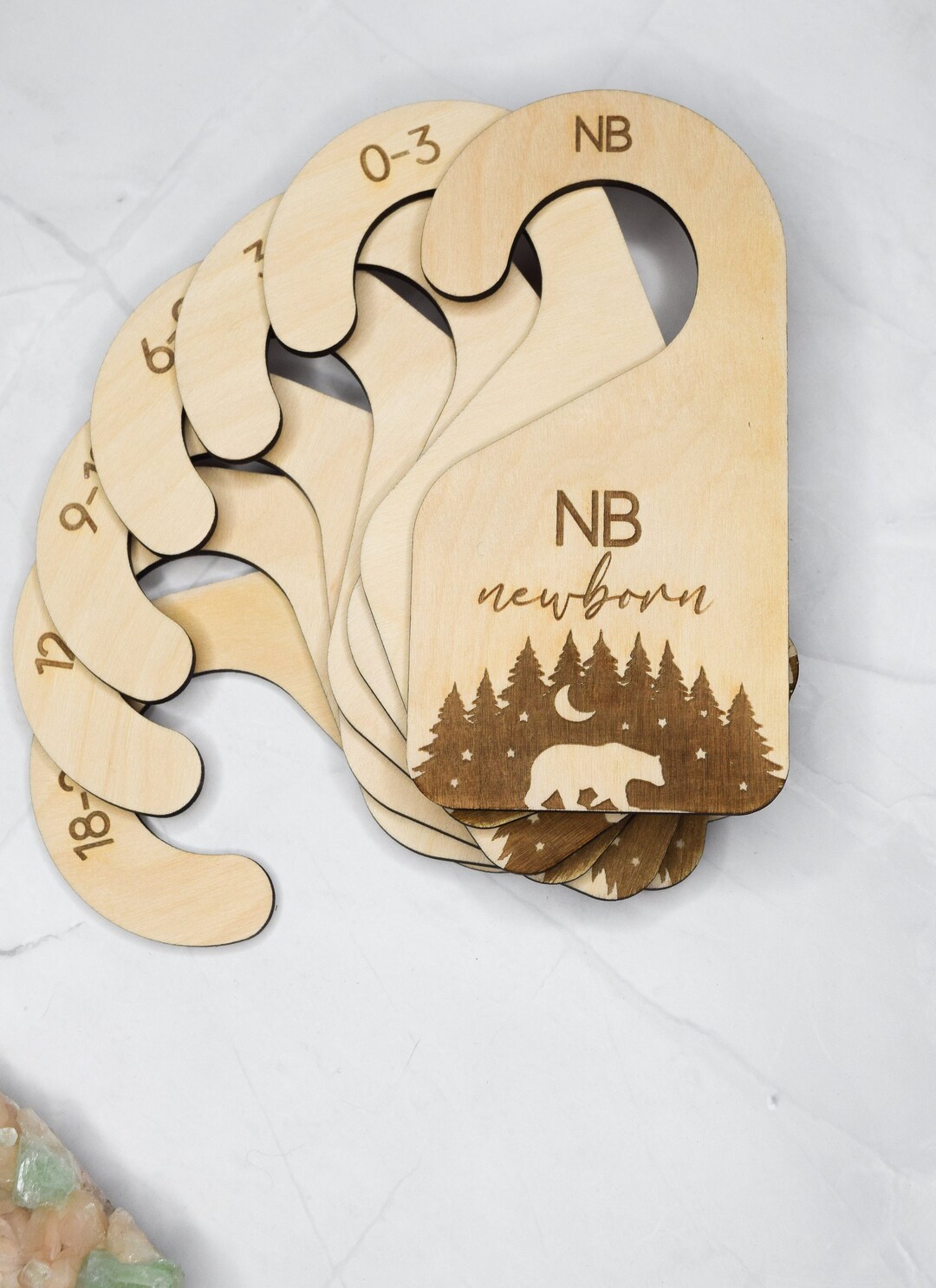 Bear in Forest at Night With Stars and Crescent Moon Baby Closet ...