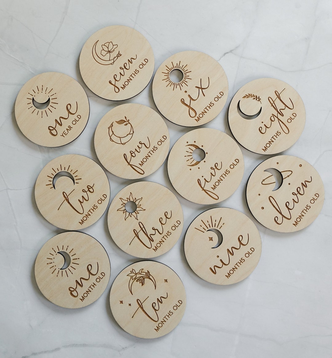 Baby Monthly Milestone Markers, Star Theme Milestone Markers, Baby ...