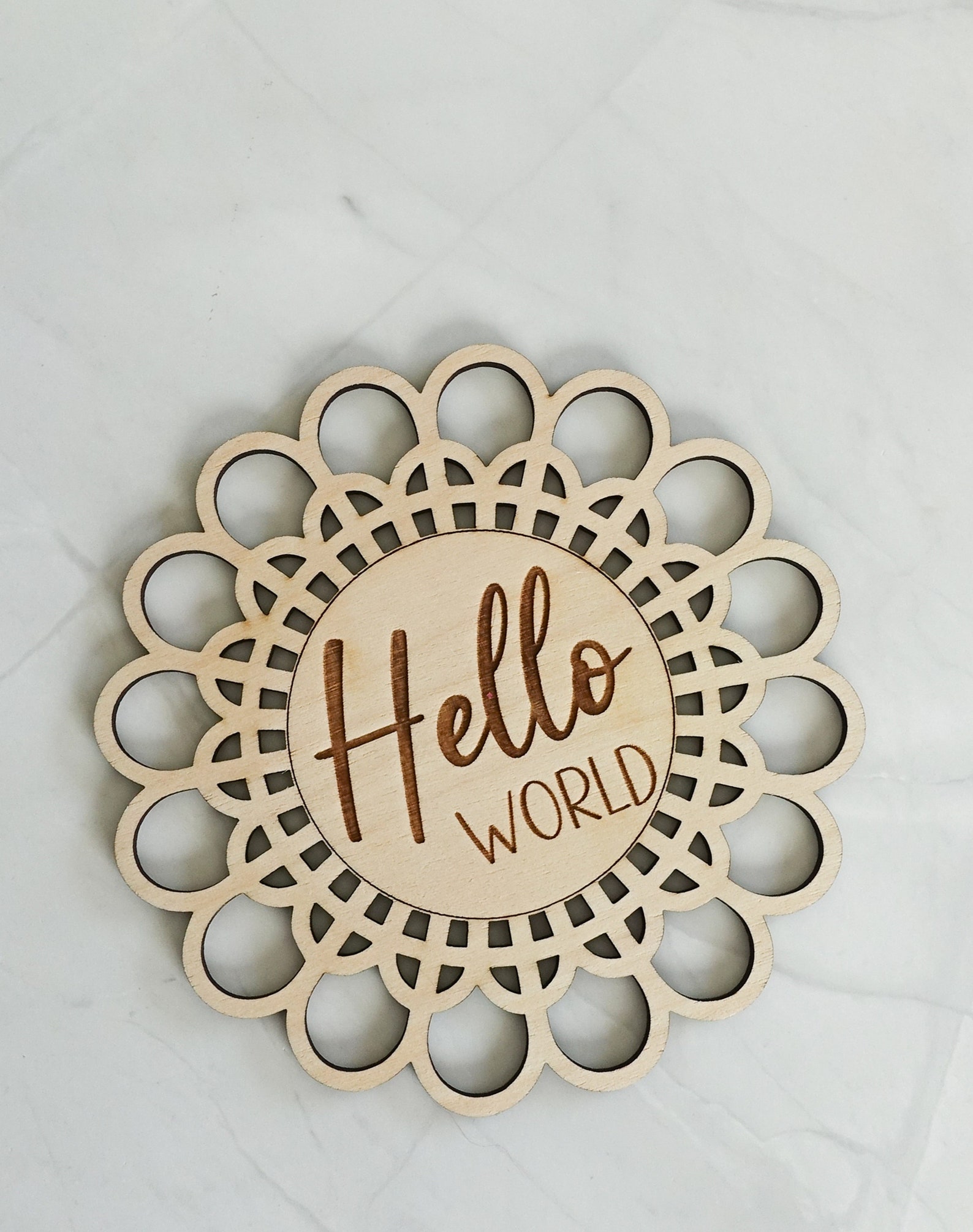 Hello World Birth Announcement Sign Wood Milestone Disc Baby - Etsy