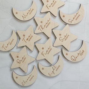 Baby Monthly Milestone Markers Star & Moon Theme Milestone - Etsy