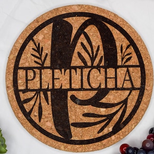 Personalized Cork Trivet, Monogram Hot Pad, Custom Pot Holder, Hot Pad ...