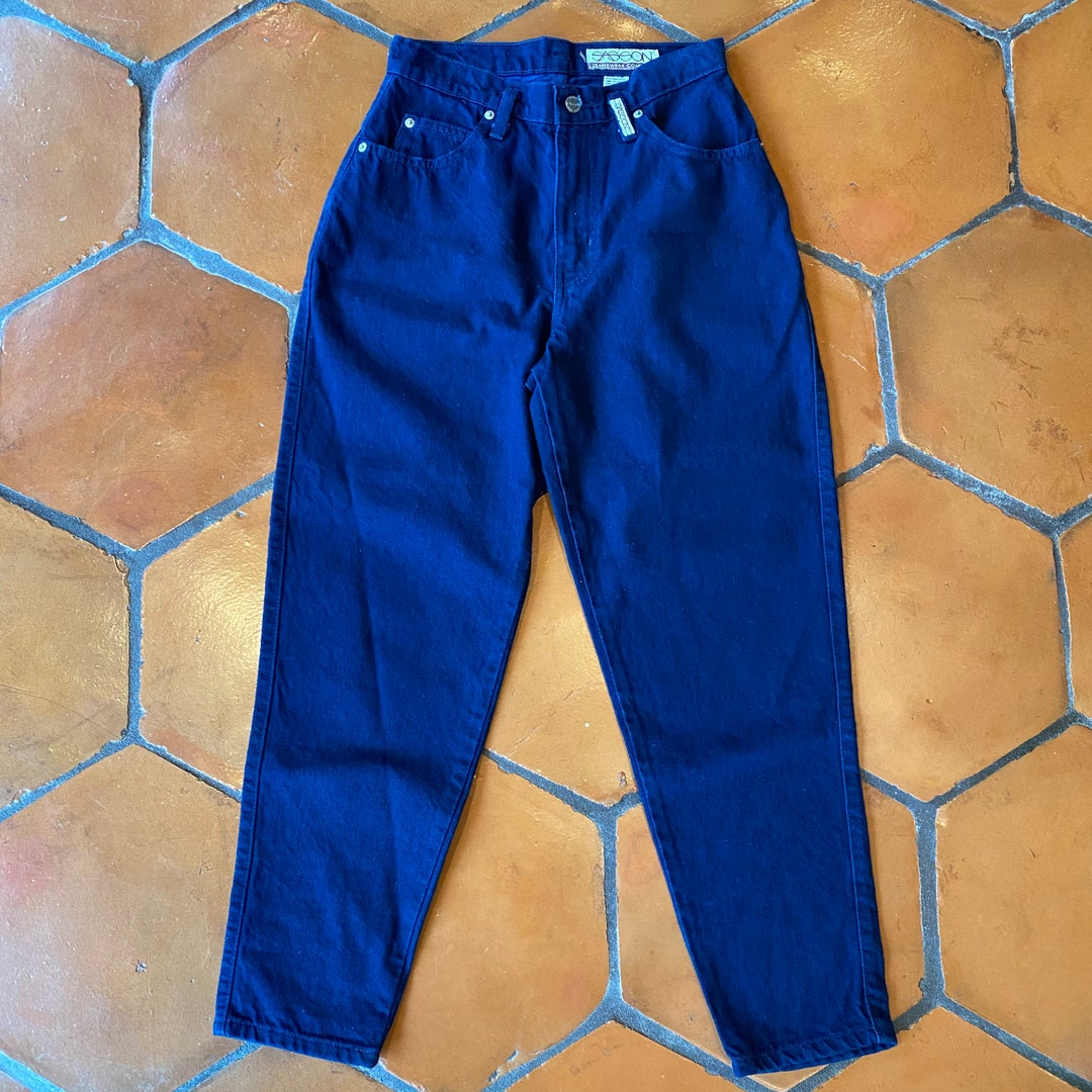 Vintage Sasson Signature High Waist Tapered Jeans Dark Denim - Etsy
