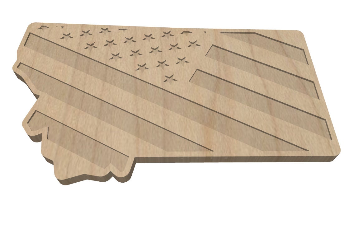 Montana USA Flag Digital File in SVG for Cricut, Cnc, Scroll Saw, Laser ...