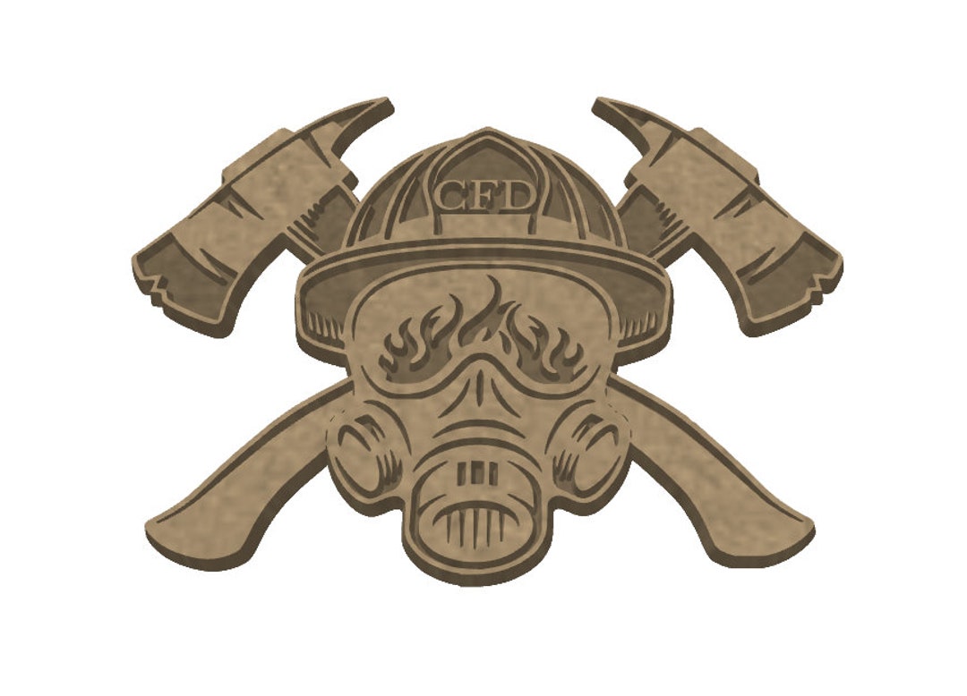 Custom CFD FIREFIGHTER Mask and Crossed Axes Digital File in SVG ...