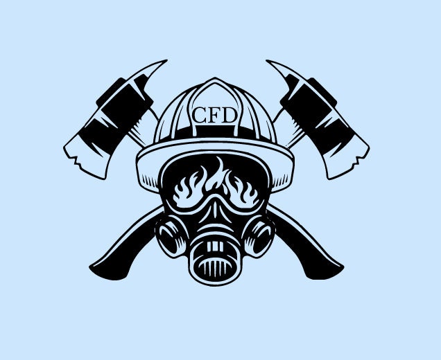 Custom CFD FIREFIGHTER Mask and Crossed Axes Digital File in SVG ...