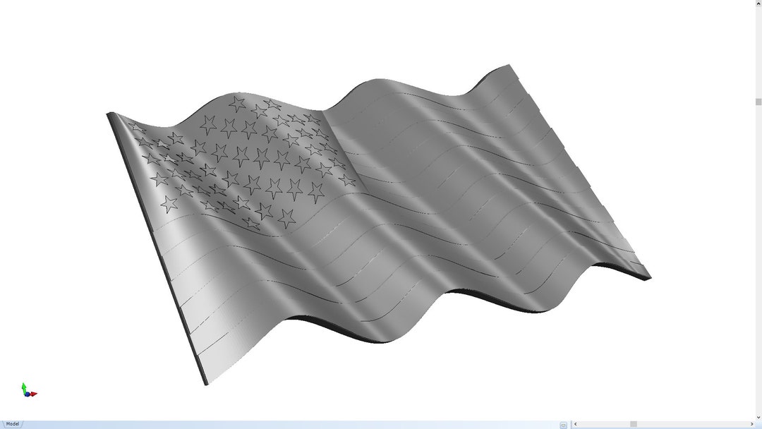 Wavy Flag 3D STL Model for CNC Router Engraver Carving Machine Relief ...